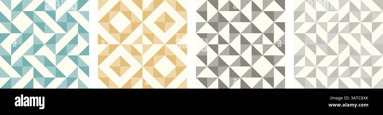 Black and white abstract geometric quilt pattern. High contrast ...