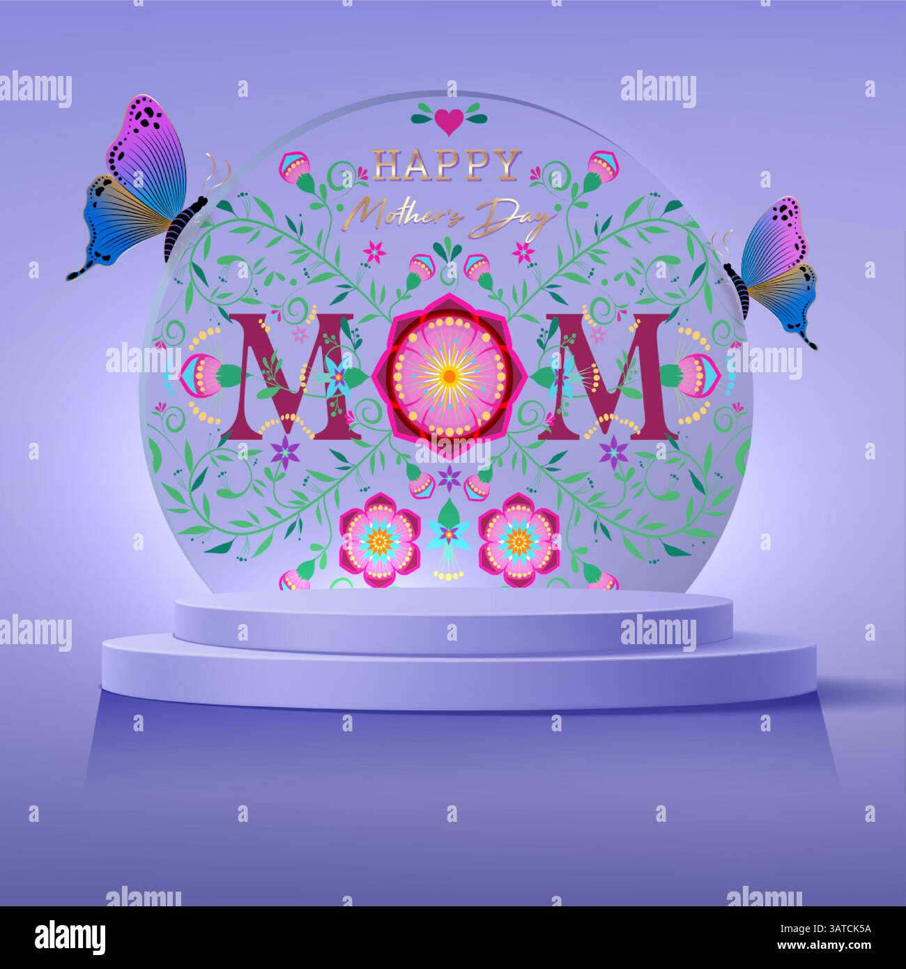 Purple podium circle pedestal Stock Vector Images - Alamy