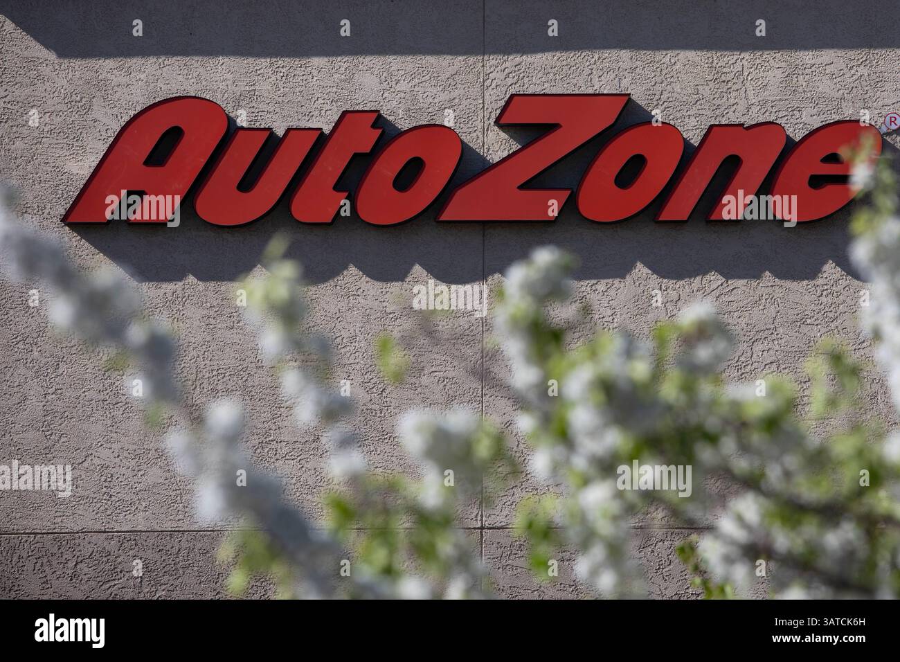 Autozone storefront in a shopping complex. Tariffs imposed by the trump ...