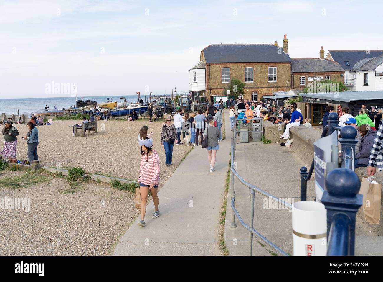 Whitstable Kent UK, 18th April 2025. UK Weather. People enjoy their ...