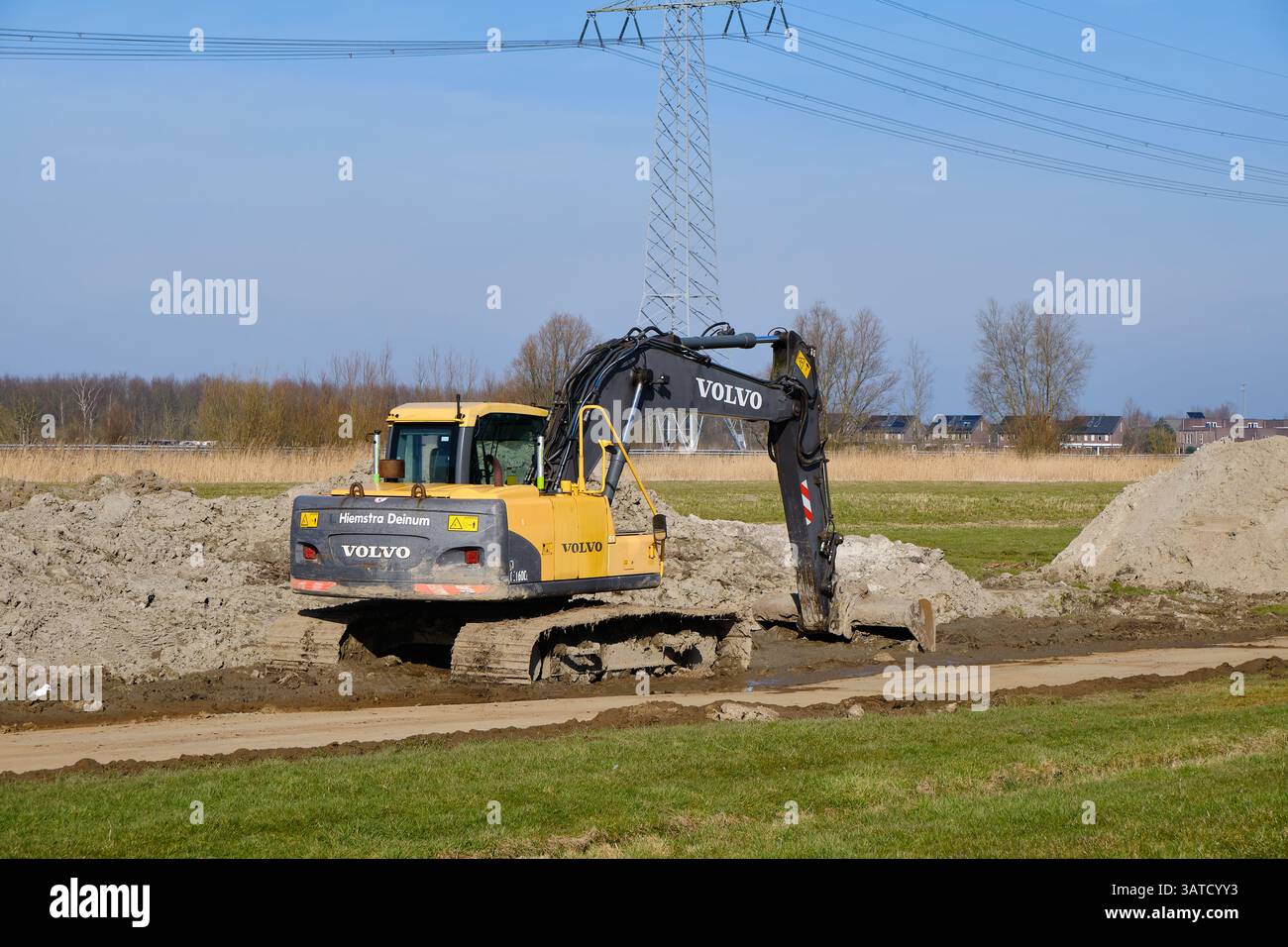 March 5, 2025 - Warga-Netherlands: Ongoing polder works with Volvo ...