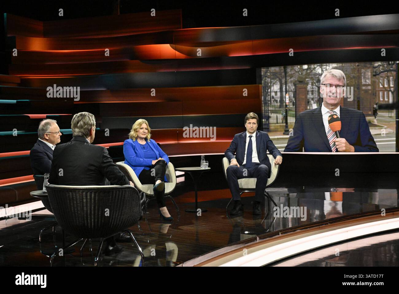 Talkrunde bei Markus Lanz , ZDF 04/25 her Stephan Weil, Markus Lanz ...