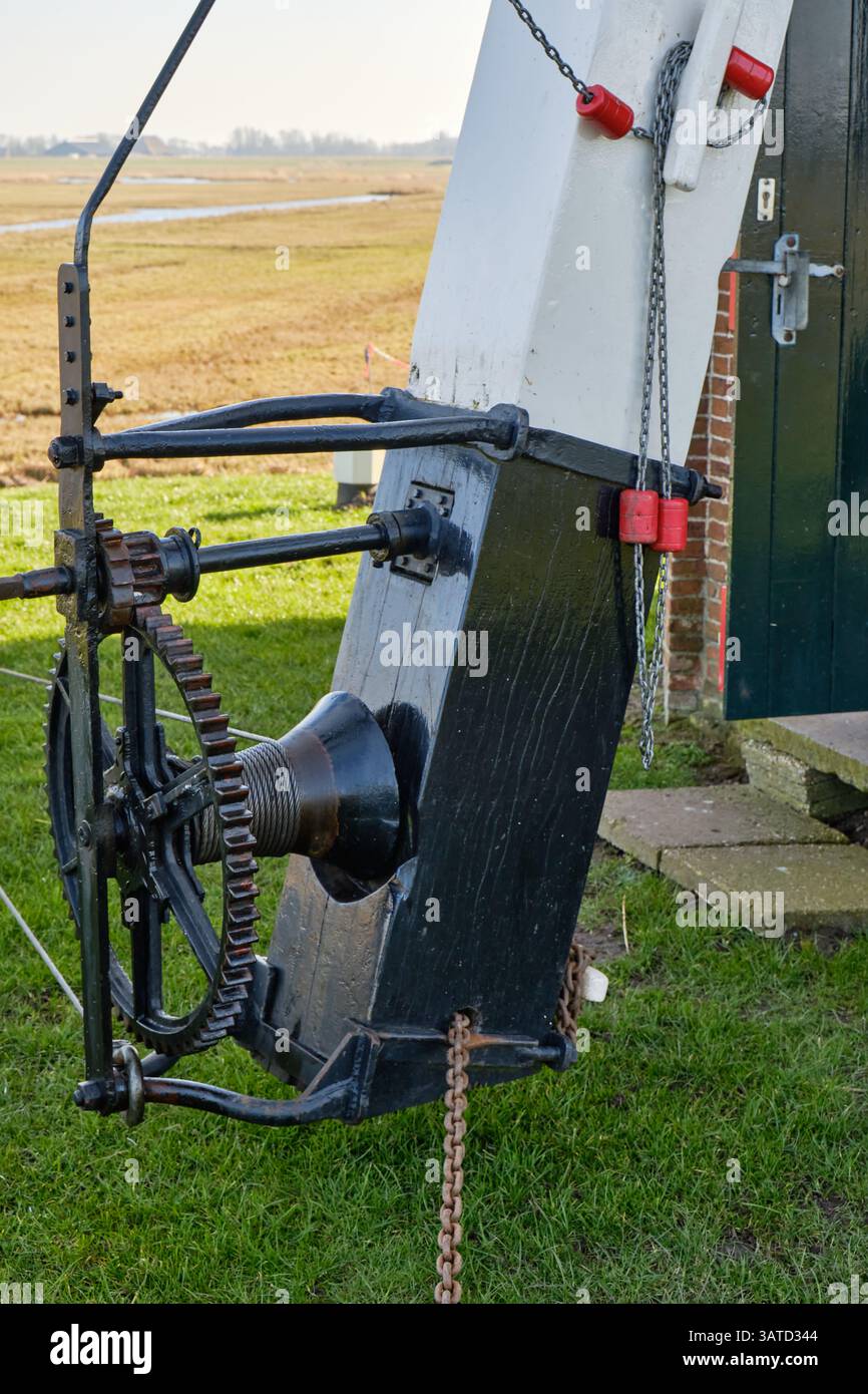 March 5, 2025 - Warga-Netherlands: Detail of the tail of Dutch windmill ...