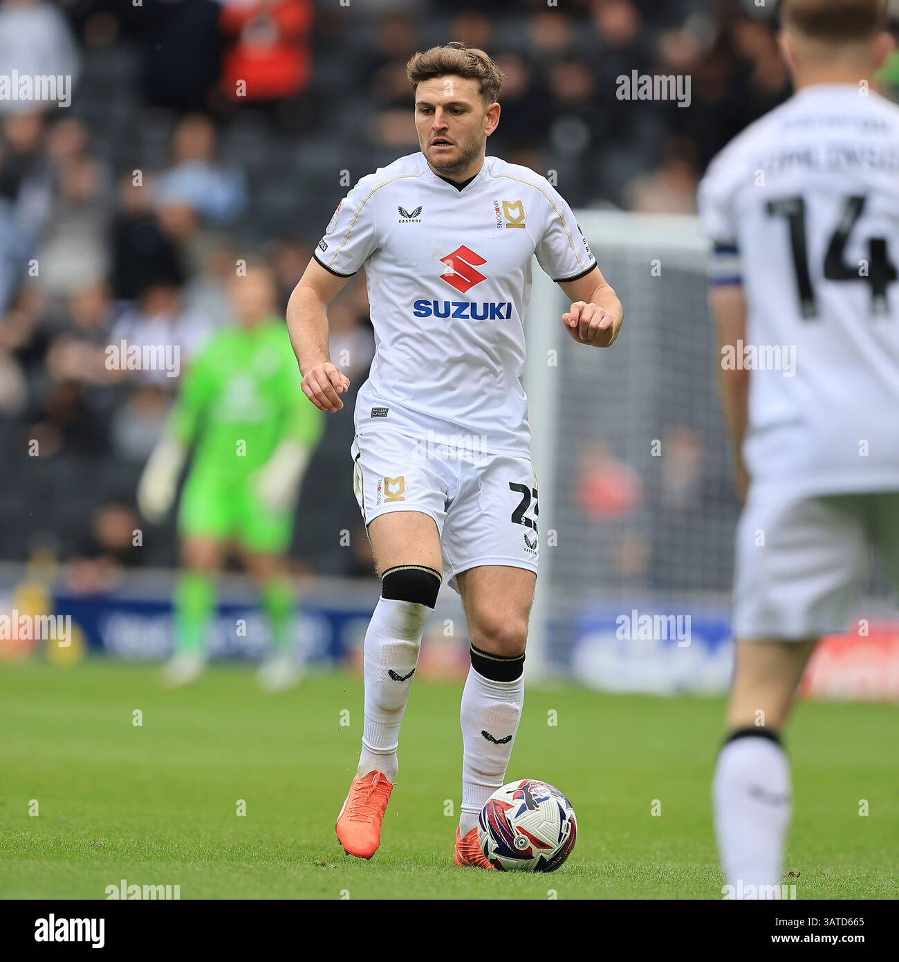 Milton Keynes Dons Defender Laurence Maguire (23) during the EFL League ...