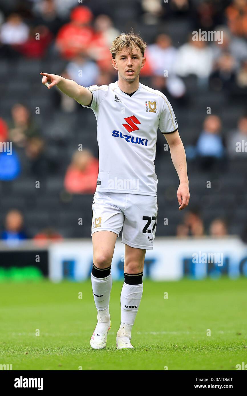 Milton Keynes Dons Midfielder Joe White (27) during the EFL League 2 ...