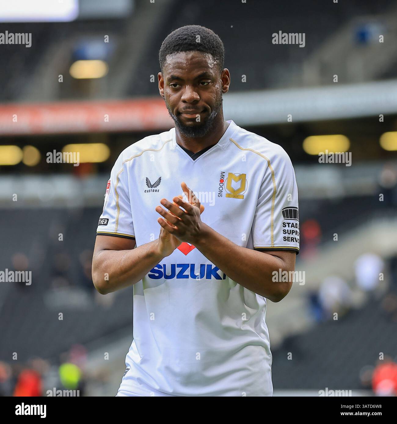 Milton Keynes Dons Forward Jonathan Leko (7) Claps the Fans during the EFL League 2 match ...