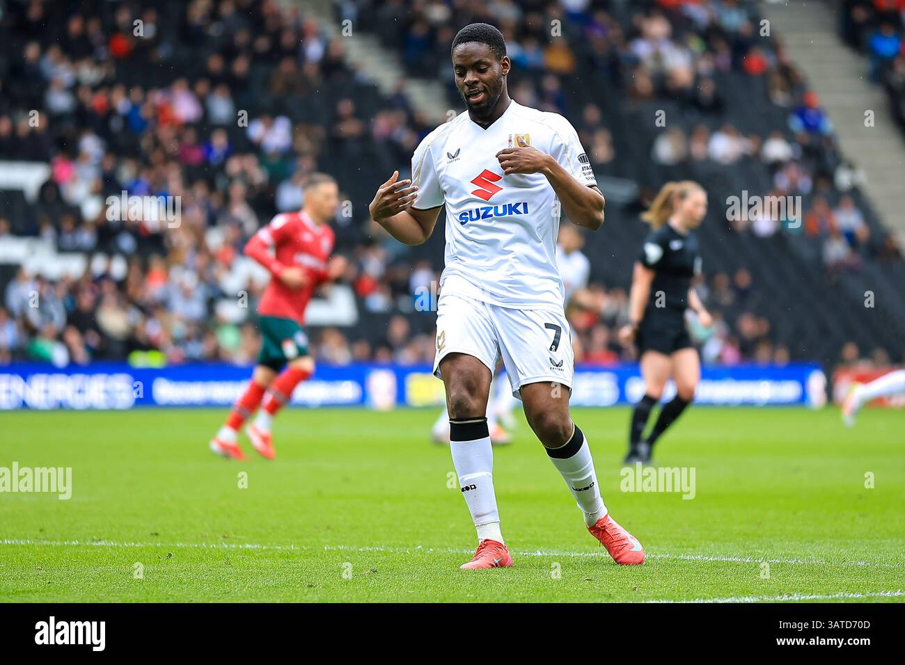 Milton Keynes Dons Forward Jonathan Leko (7) during the EFL League 2 ...