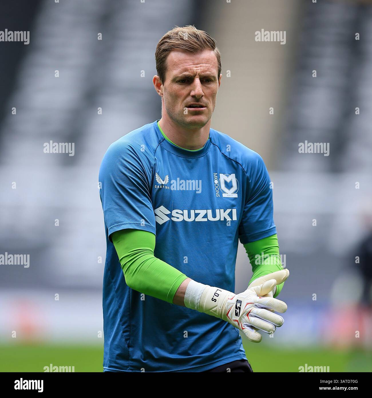Milton Keynes Dons Goalkeeper Craig MacGillivray (15) Warms Up before ...