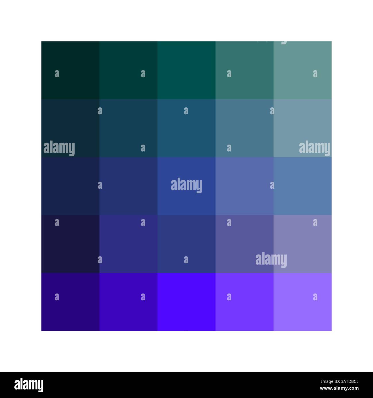 Cool tone palette. Square shade grid. Dark blue to violet. Vector ...