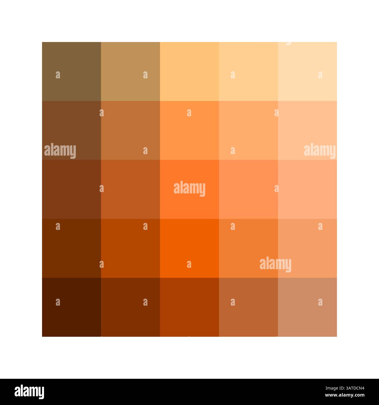 Color tile palette. Brown orange tones. Autumn block gradient. Vector ...