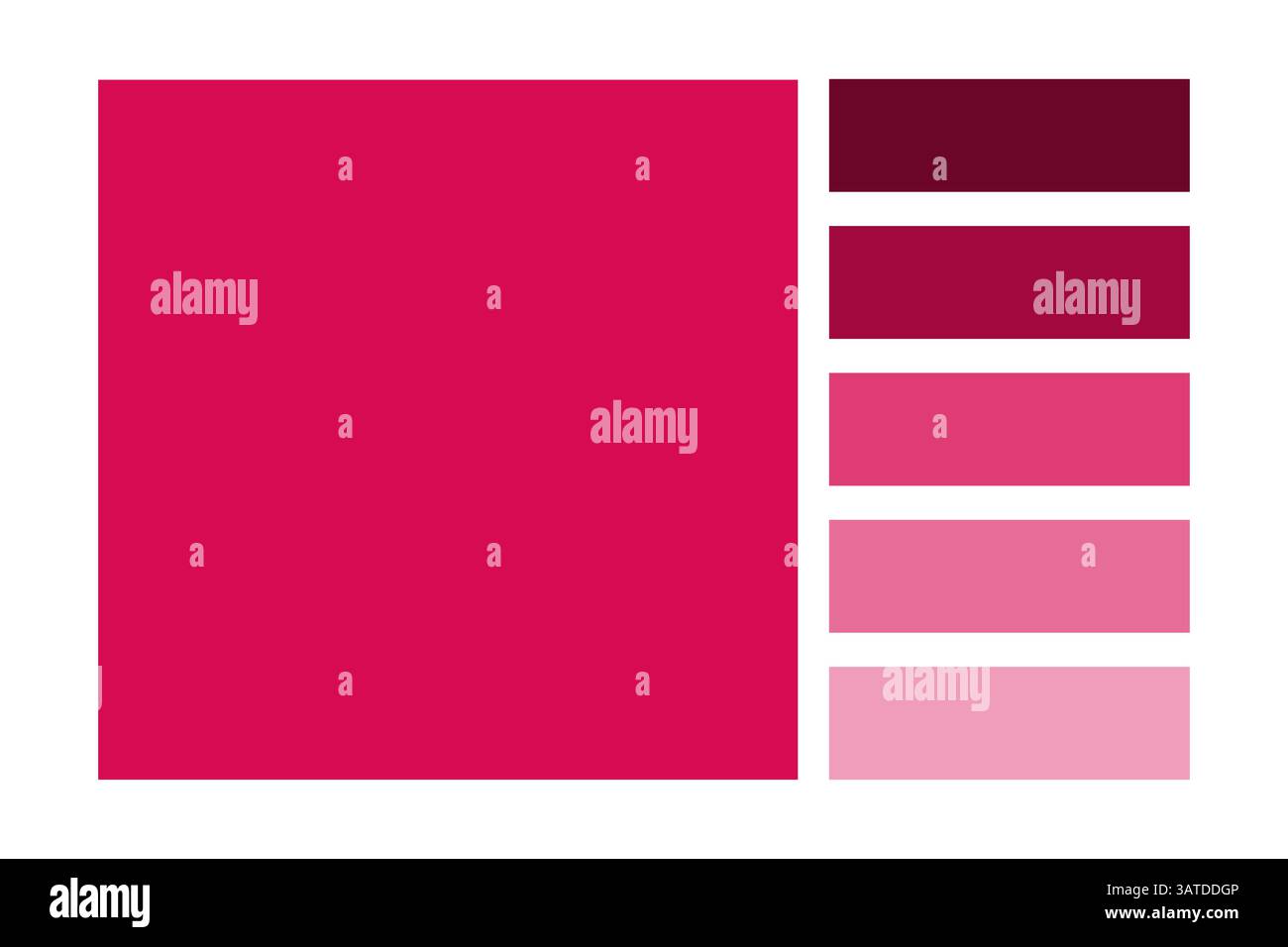 Pink color palette. Gradient vector block. Rectangular swatch tones ...