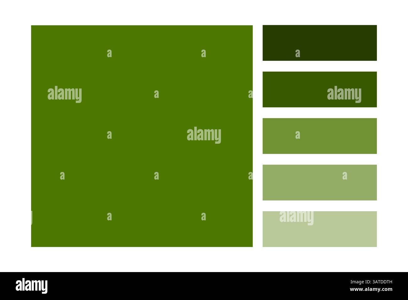 Green tone palette. Color bar composition. Rectangle vector scheme ...