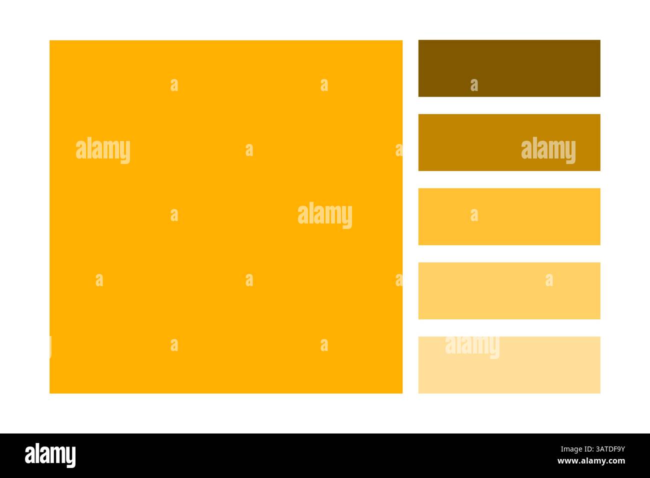Yellow color palette. Bright bar layout. Golden tone rectangles. Vector ...