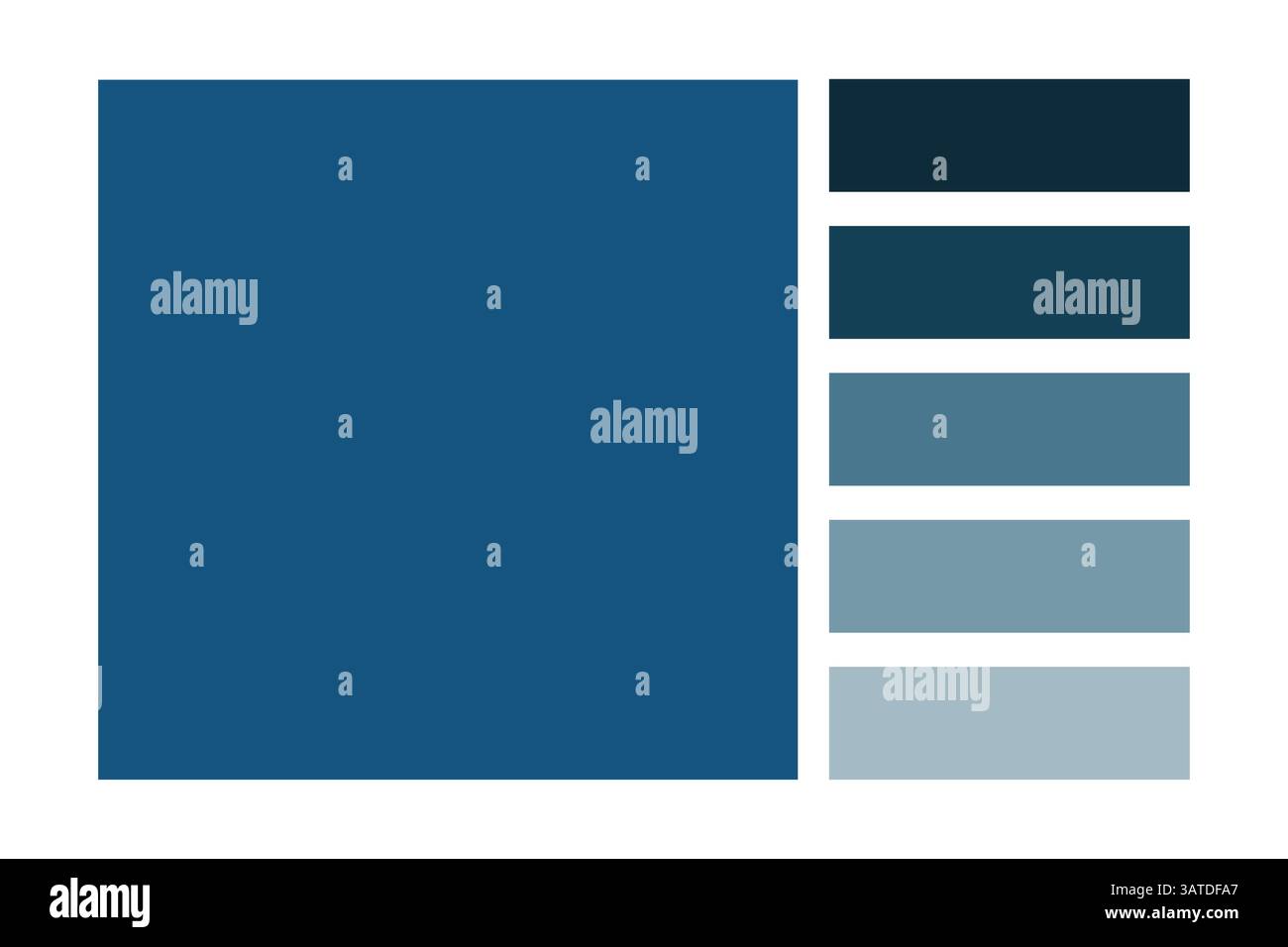Blue tone palette. Cool bar composition. Rectangle color swatches ...