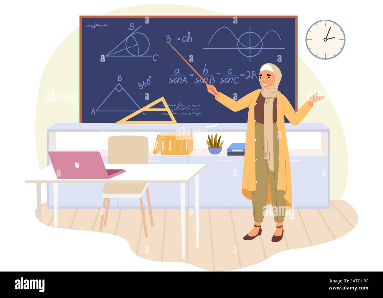 An Instructor Explains Geometry Topics Such As Angles And Trigonometric Functions In A Well