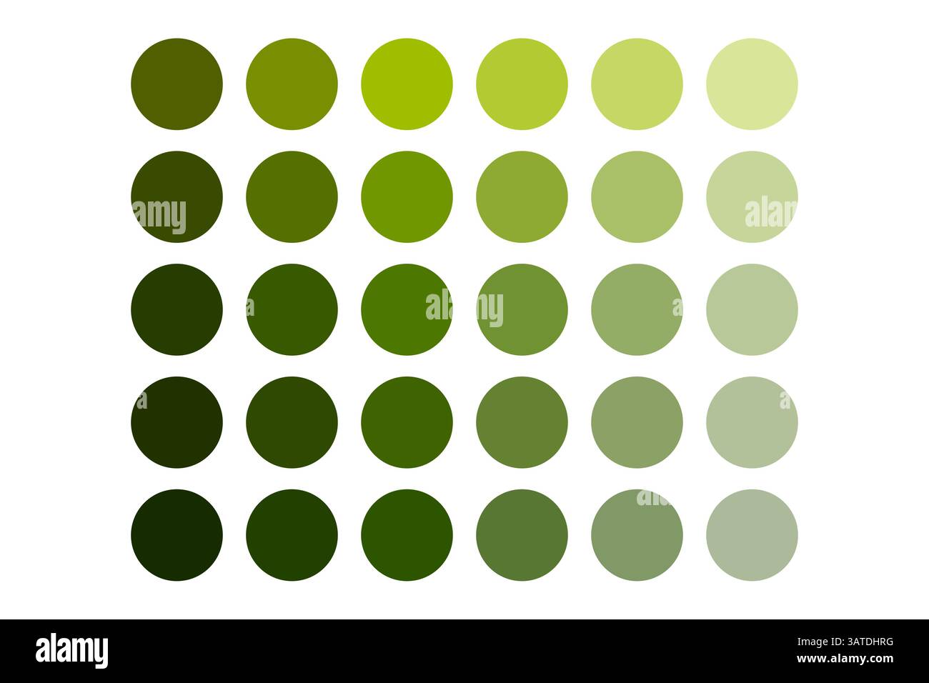 Green tone palette. Circle shape gradient. Nature inspired pigment ...