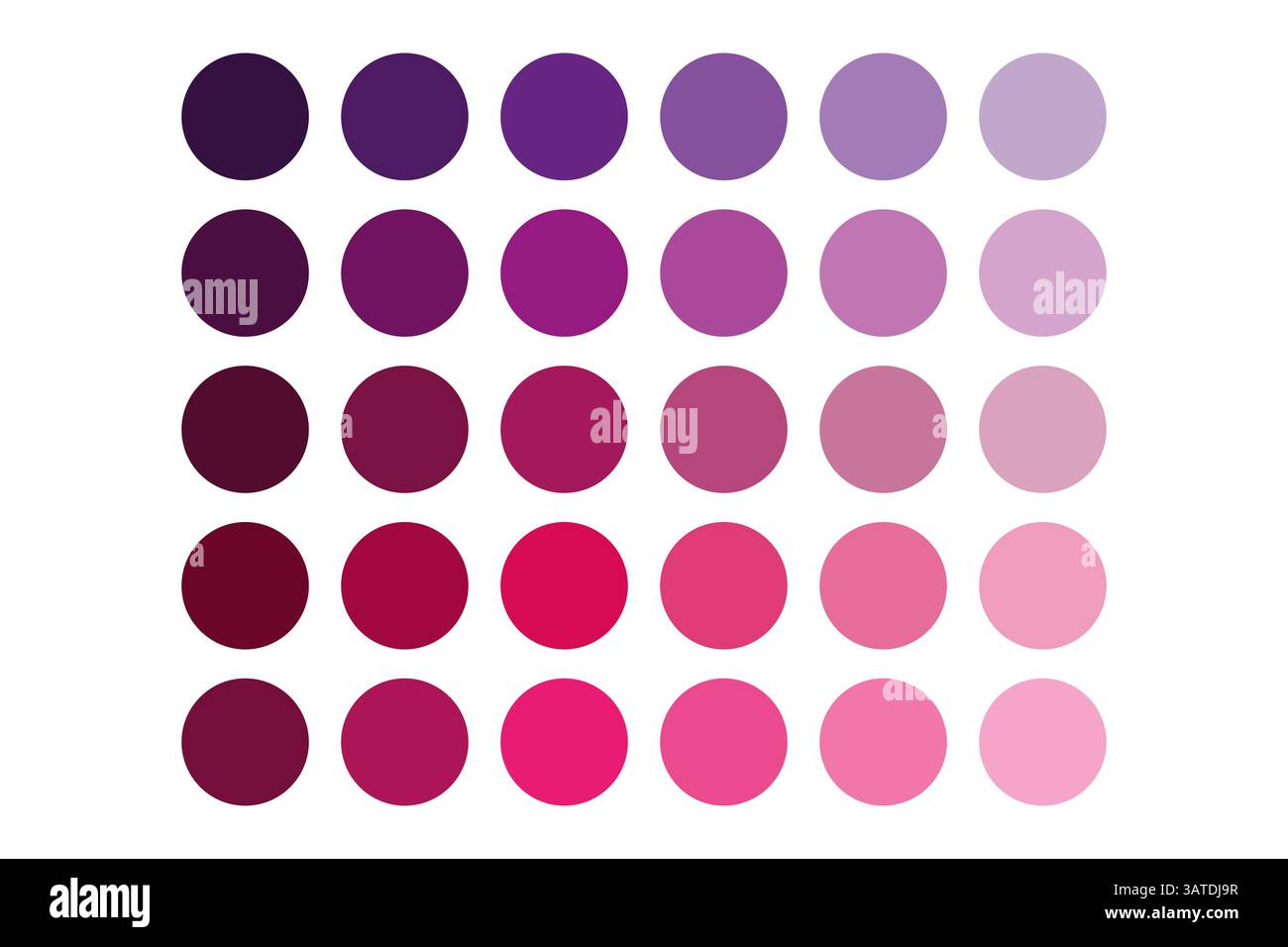 Pink circle palette. Bright fuchsia vector. Gradient dot layout. Soft ...