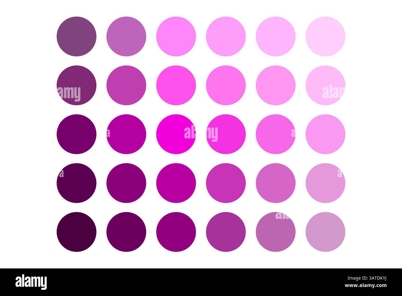 Pink tone palette. Circle gradient dots. Bright magenta shades. Vector ...
