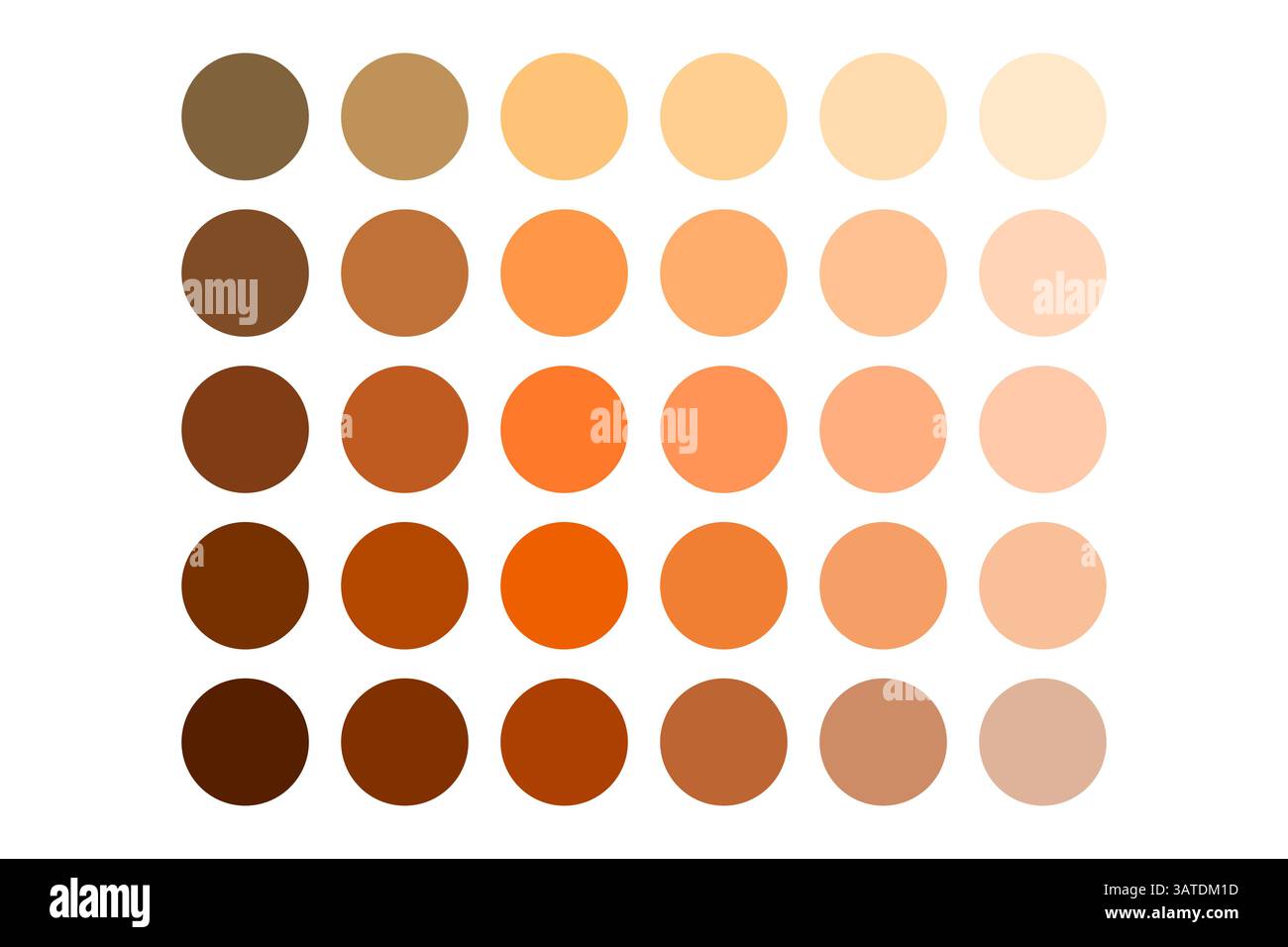 Brown circle palette. Soft beige vector. Gradient dot pattern. Warm tone swatches Stock Vector ...