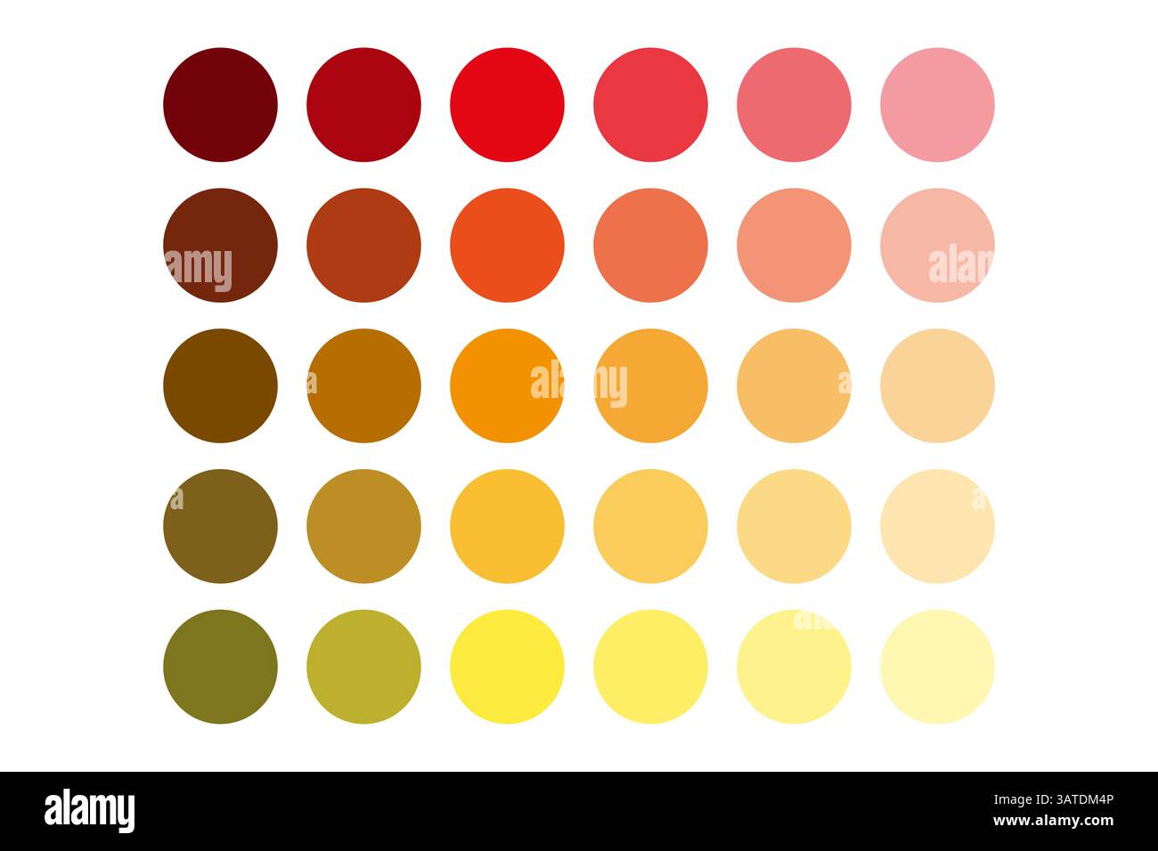 Warm color palette. Circle shape layout. Autumn tone gradient. Vector ...