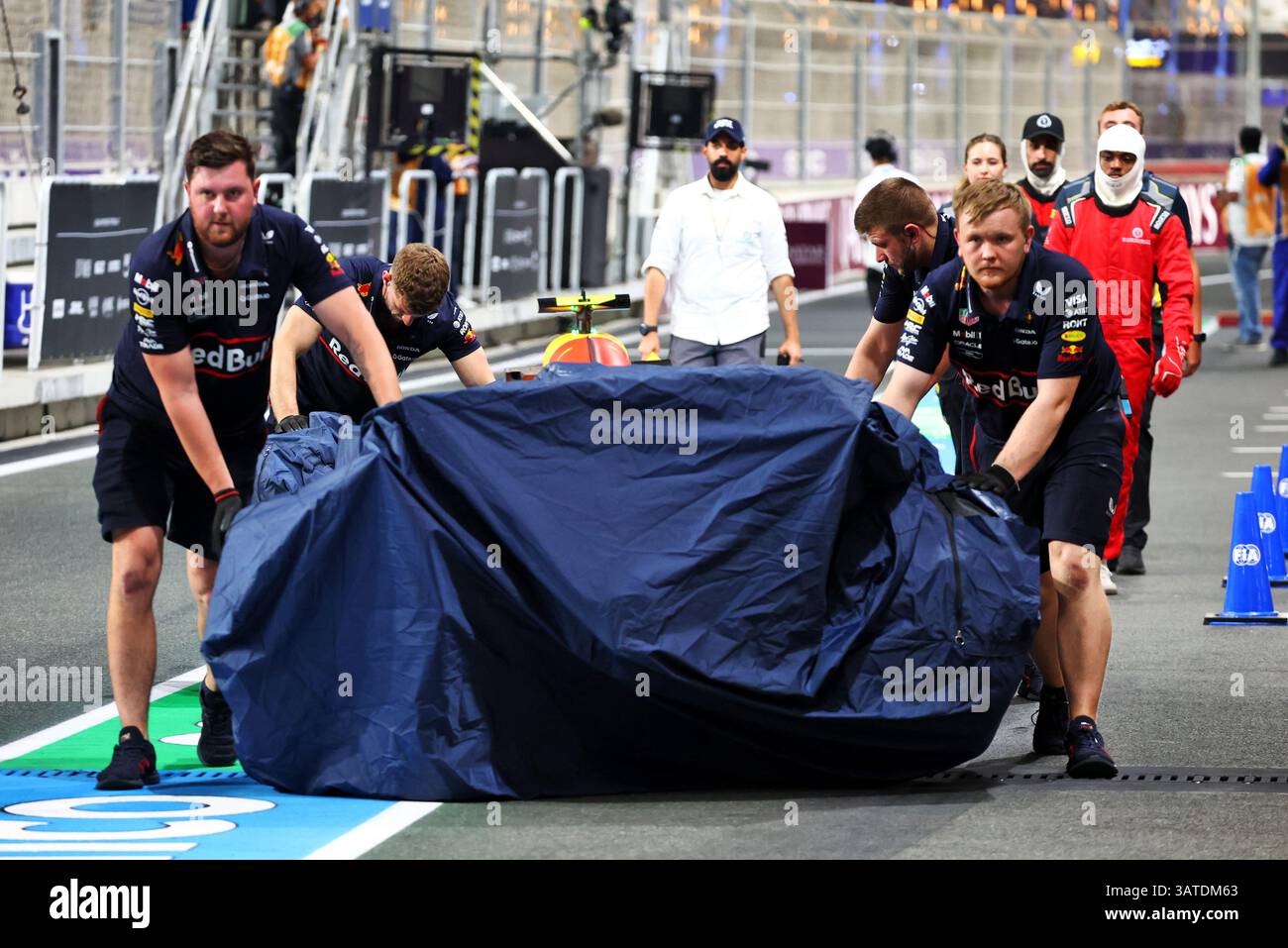 Jeddah, Saudi Arabia. 18th Apr, 2025. The Red Bull Racing RB21 of Yuki Tsunoda (JPN) is ...