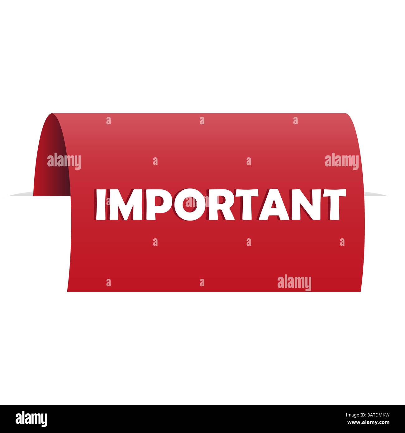 Important ribbon banner. Red tag label. Vector information shape. White ...