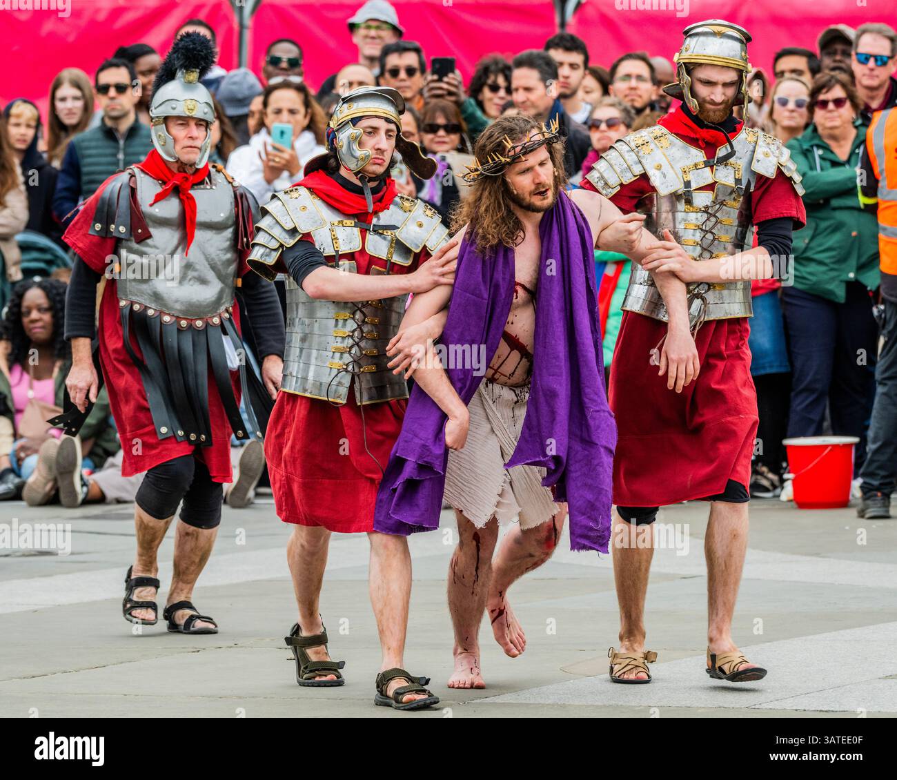 London, UK. 18th Apr, 2025. Pontius pilot has Jesus beaten and then ...