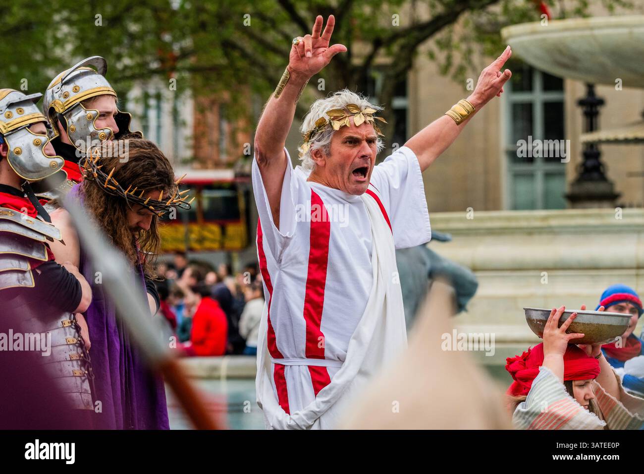 London, UK. 18th Apr, 2025. Pontius pilot has Jesus beaten and then ...