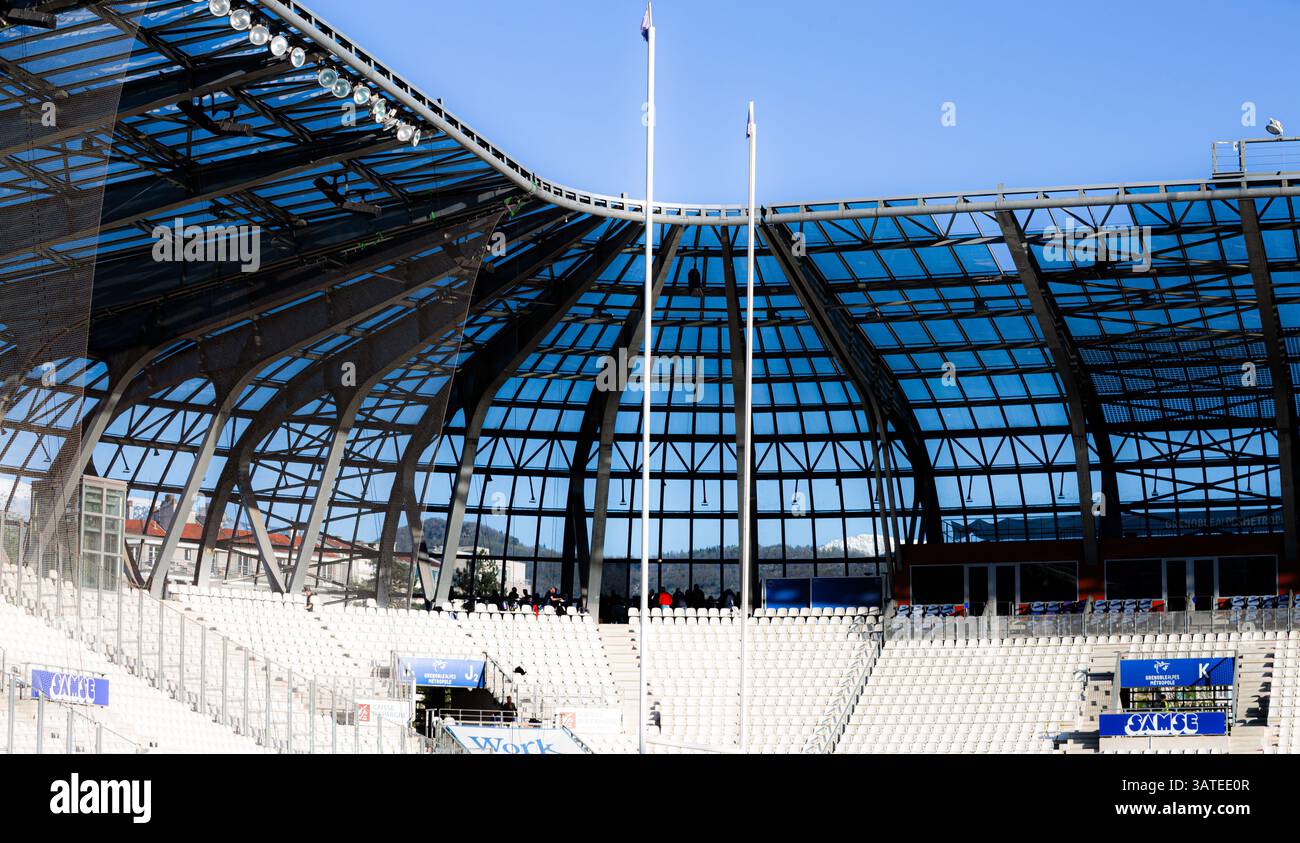 Grenoble, France, April 18th 2025 Stade des Alpes during 2nd Division ...