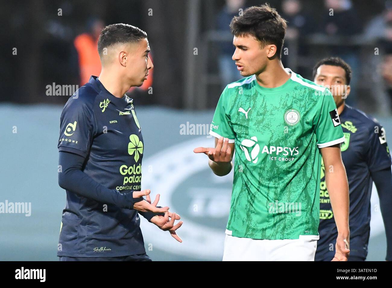 RAAL's Sami Lahssaini and Lommel's Leon Lalic pictured during a soccer ...