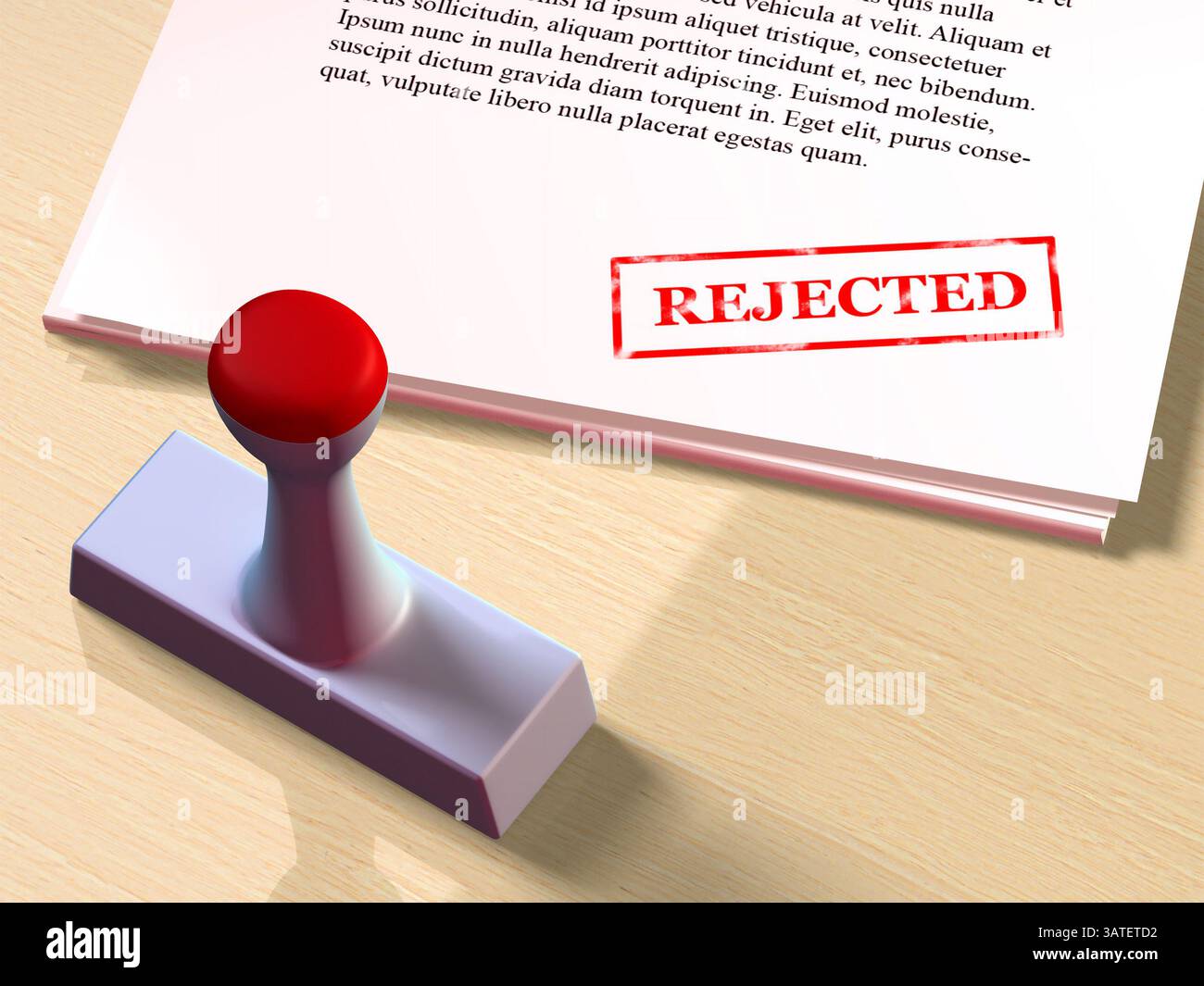 Rejected stamp on paper documents. Digital illustration Stock Photo - Alamy