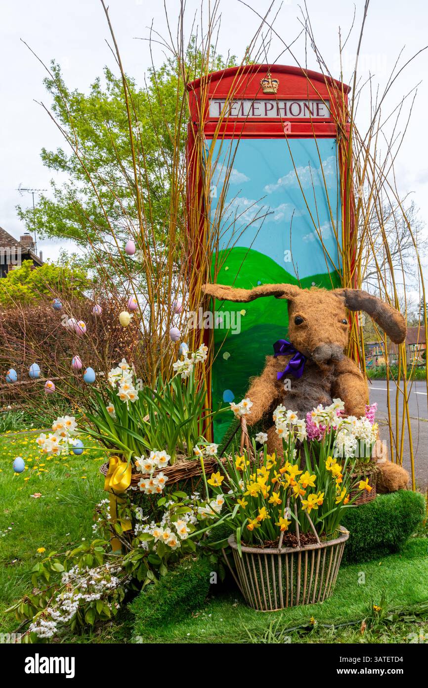 Easter decorations in Compton, a Surrey village, England, UK. April ...