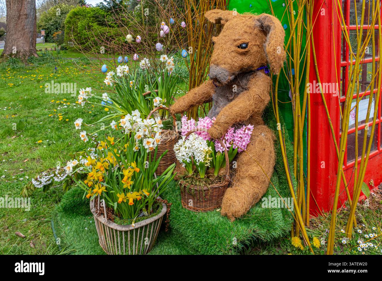 Easter decorations in Compton, a Surrey village, England, UK. April ...