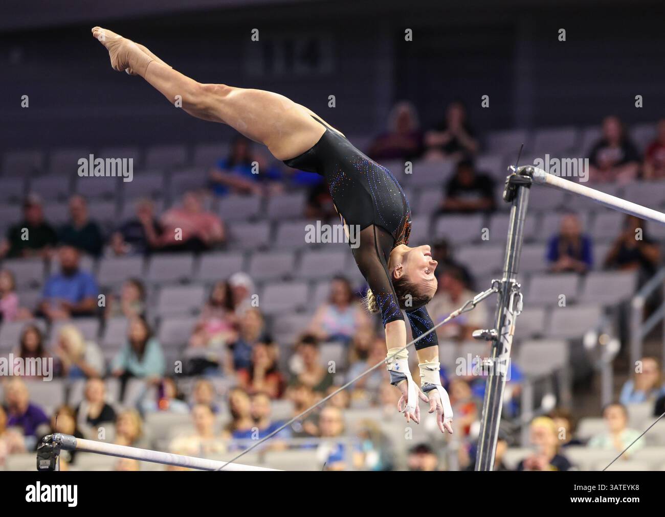 April 17, 2025: Florida's Riley McCusker on the uneven bars during ...