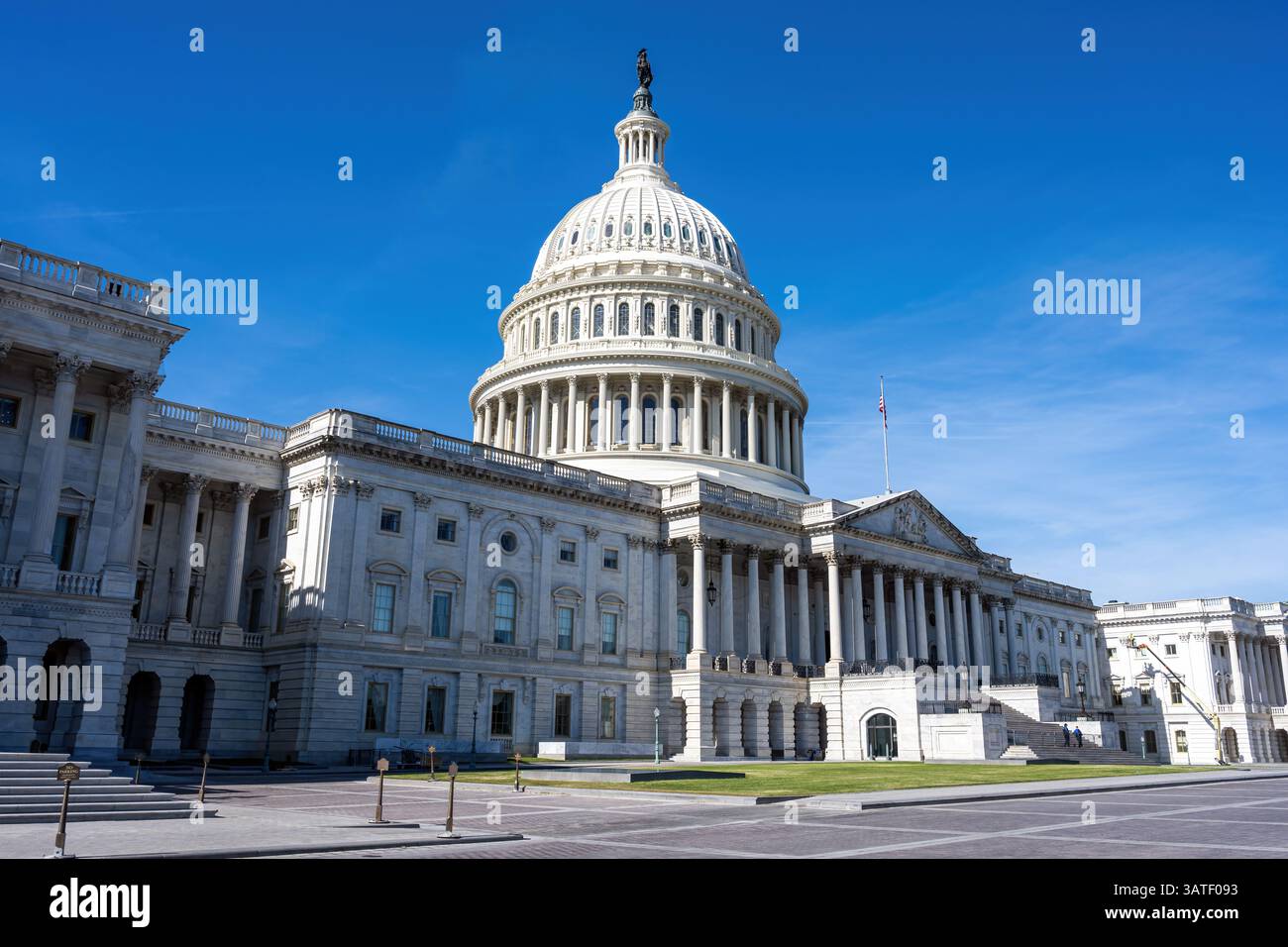 The famous United States Capitol Building in Washington DC in front of ...