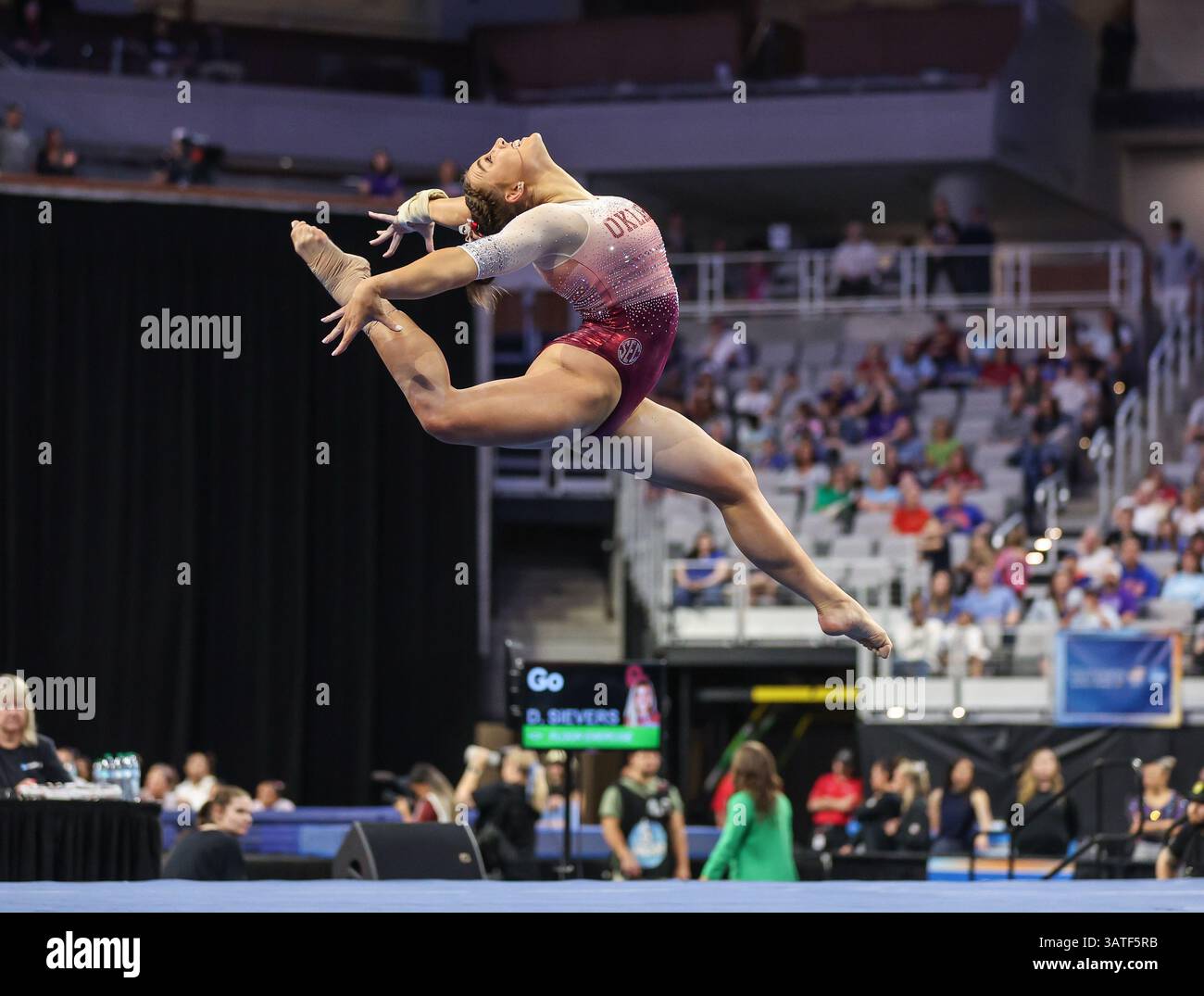 April 17, 2025: Oklahoma's Danielle Sievers on the floor exercise ...