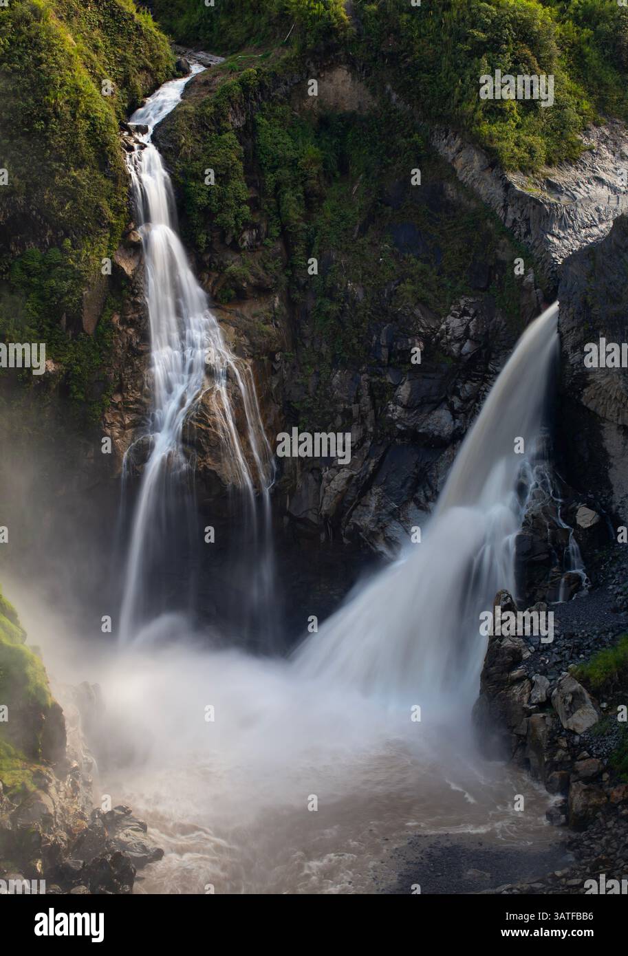 Cascada Agoyan waterfall in Banos, Ecuador Stock Photo - Alamy