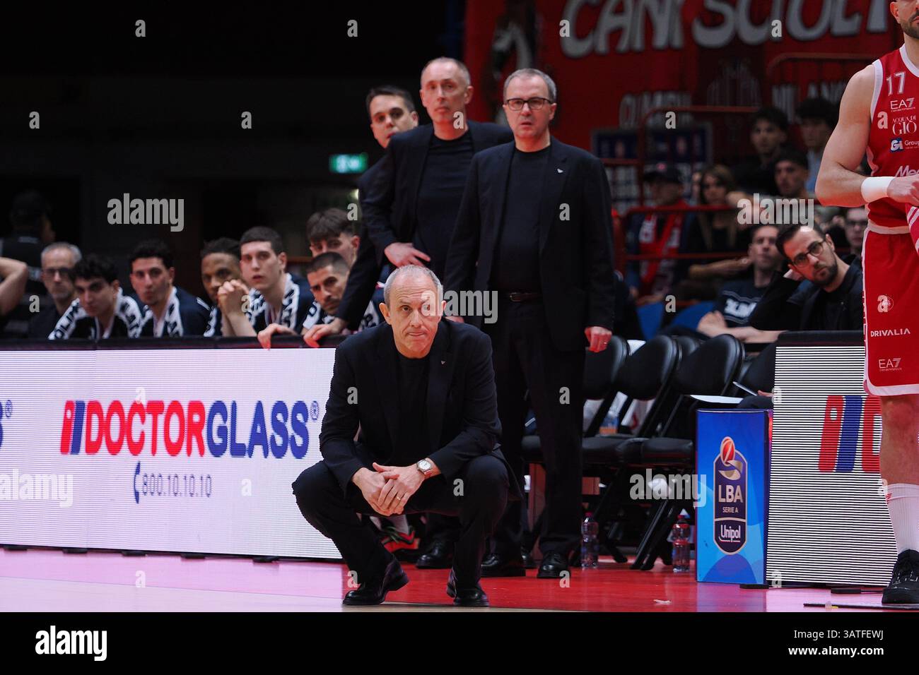 Ettore Messina, head coach EA7 Emporio Armani Olimpia Milano during EA7 ...