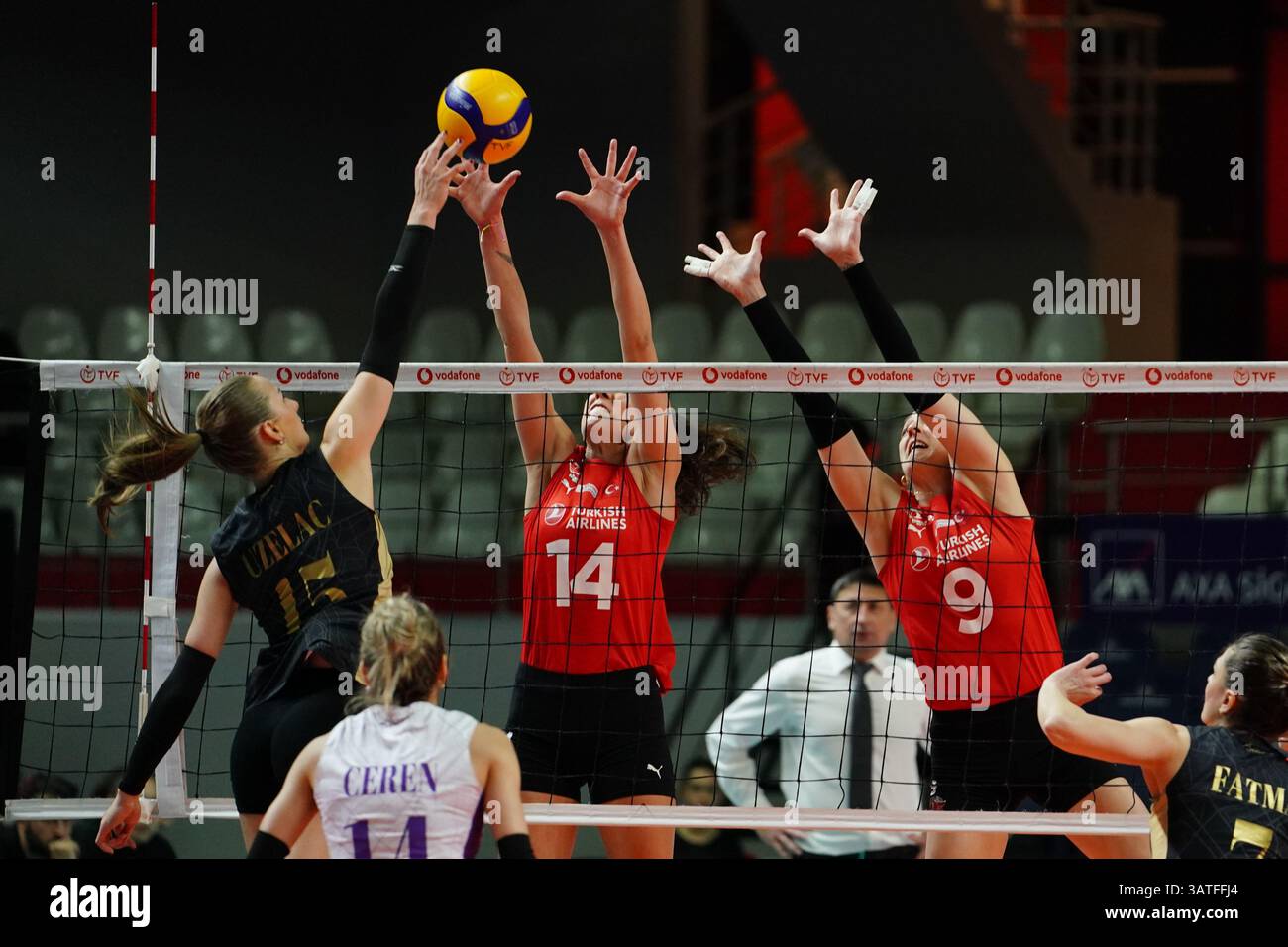 ISTANBUL, TURKIYE - APRIL 13, 2025: Aleksandra Uzelac in action during ...