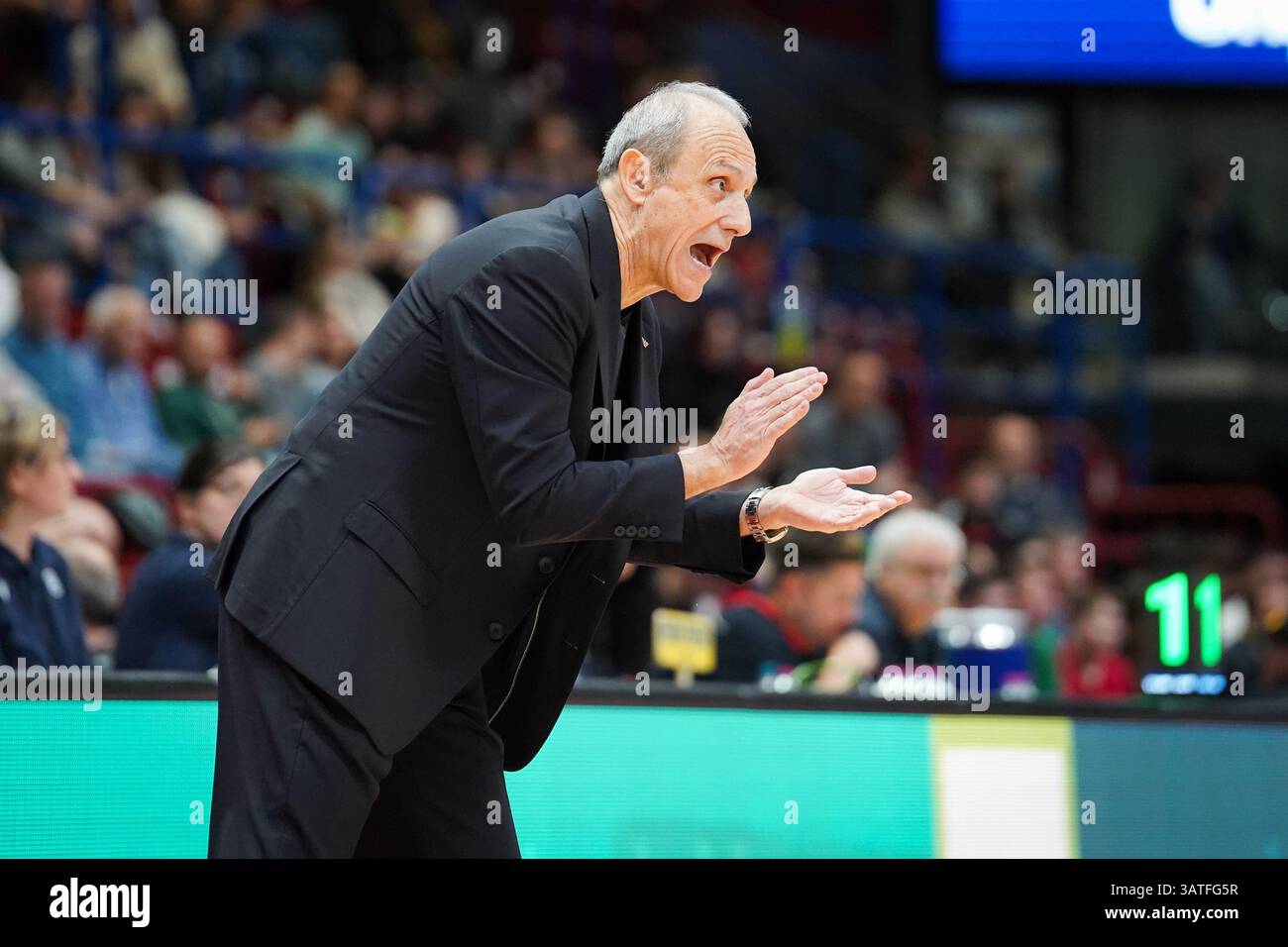 Head Coach Ettore Messina (EA7 Emporio Armani Olimpia Milano) during ...