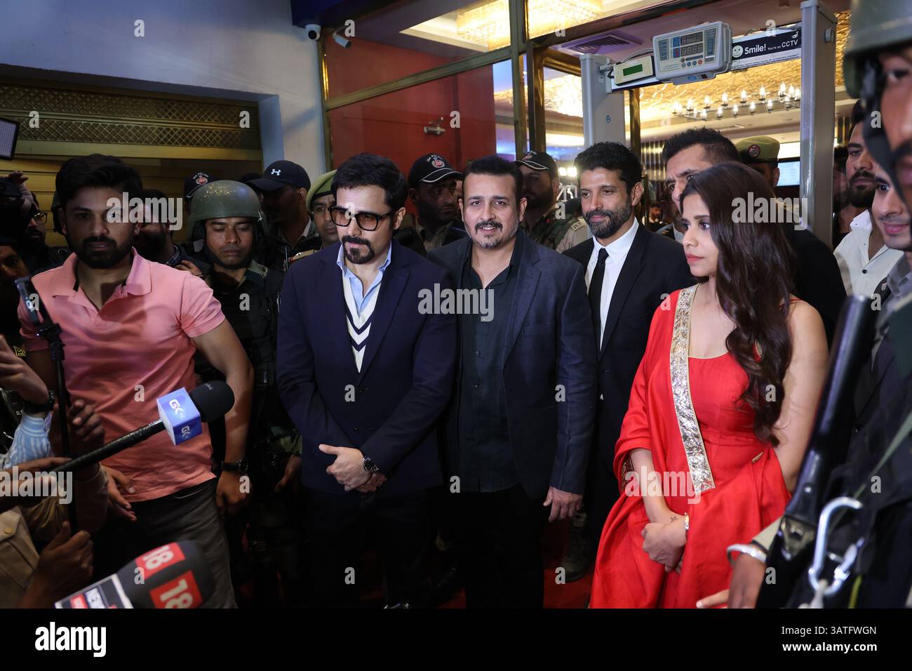 Bollywood actor Farhan Khan is with Imran Hashmi during the screening ...