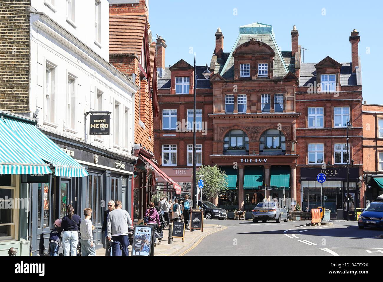 Cafes & restaurants on the High Street in upmarket Wimbledon village ...