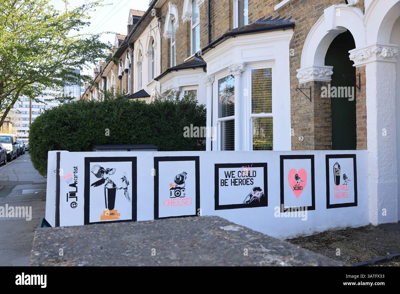 Street art in trendy Penge SE20, on Padua Road, London, UK Stock Photo ...