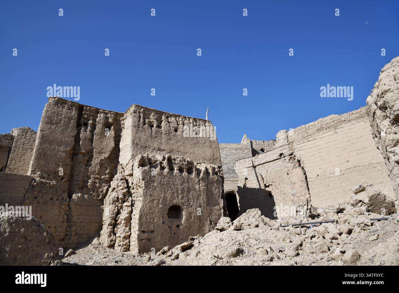 Bahla old town, remains of ancient settlement, Oman. Bahla is home of ...
