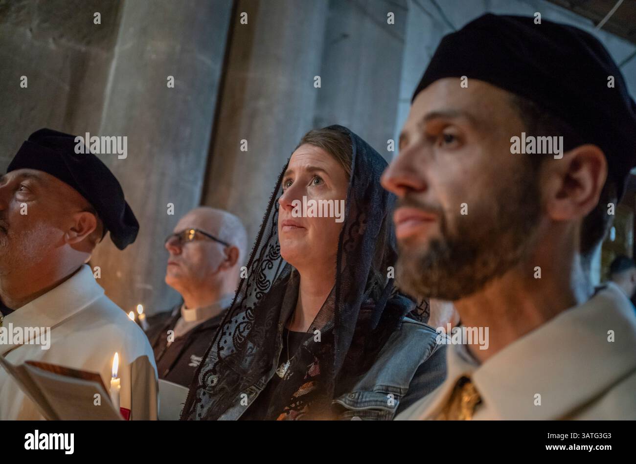 Jerusalem, Israel. 18th Apr, 2025. Christian pilgrims attend the Good ...