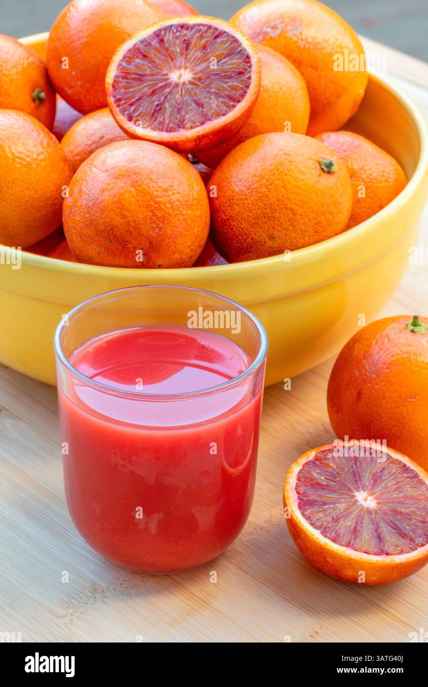 Blood orange juice 'Tarocco' Stock Photo - Alamy