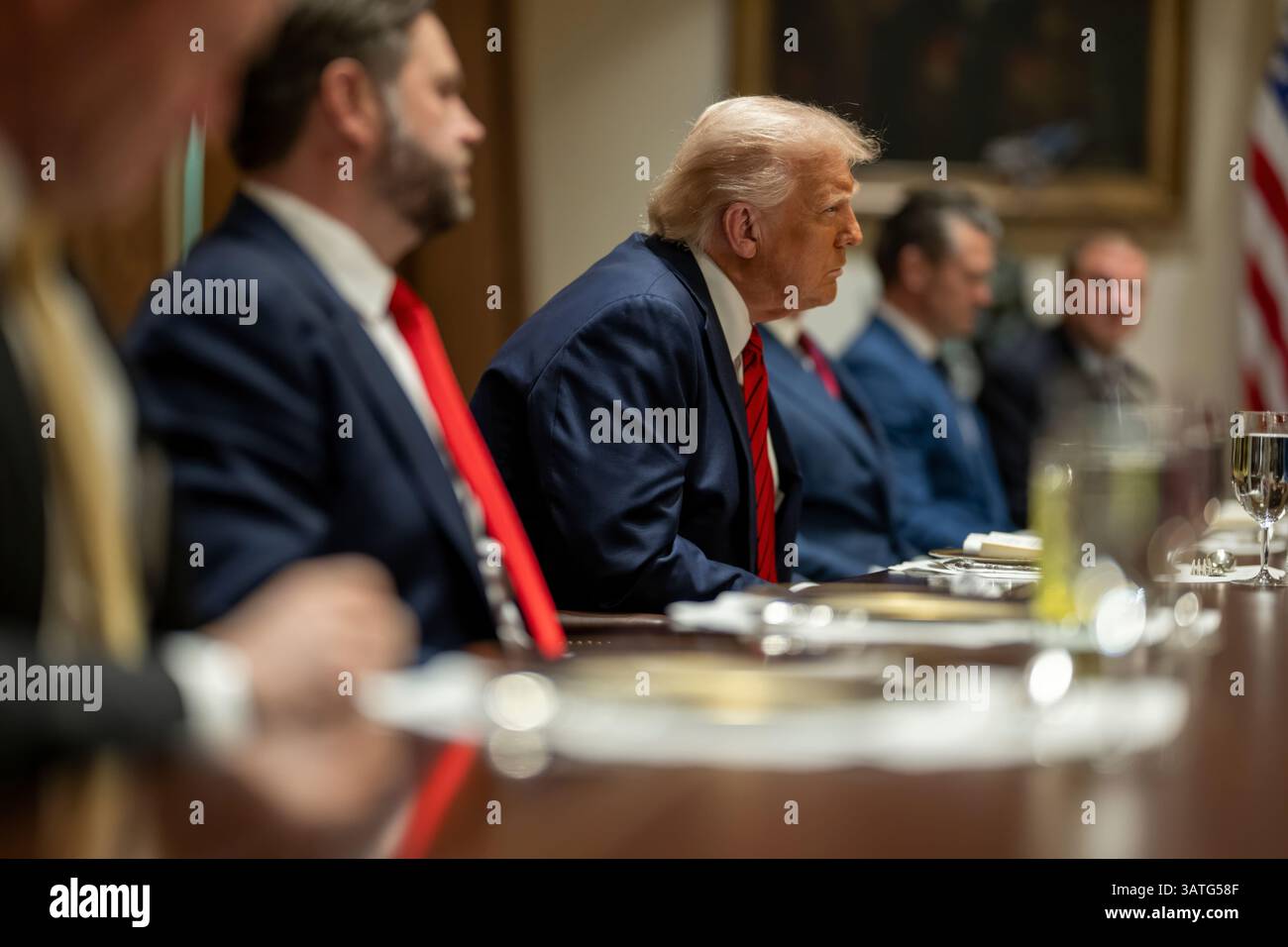 President Donald hosts a bilateral lunch with Prime Minister Giorgia ...