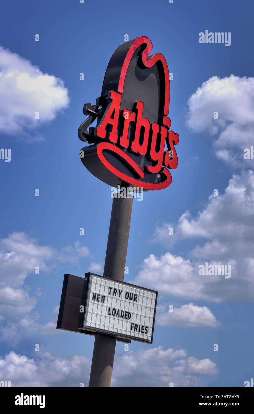 Springfield, Missouri - May 18, 2024: Arby’s restaurant sign and logo ...