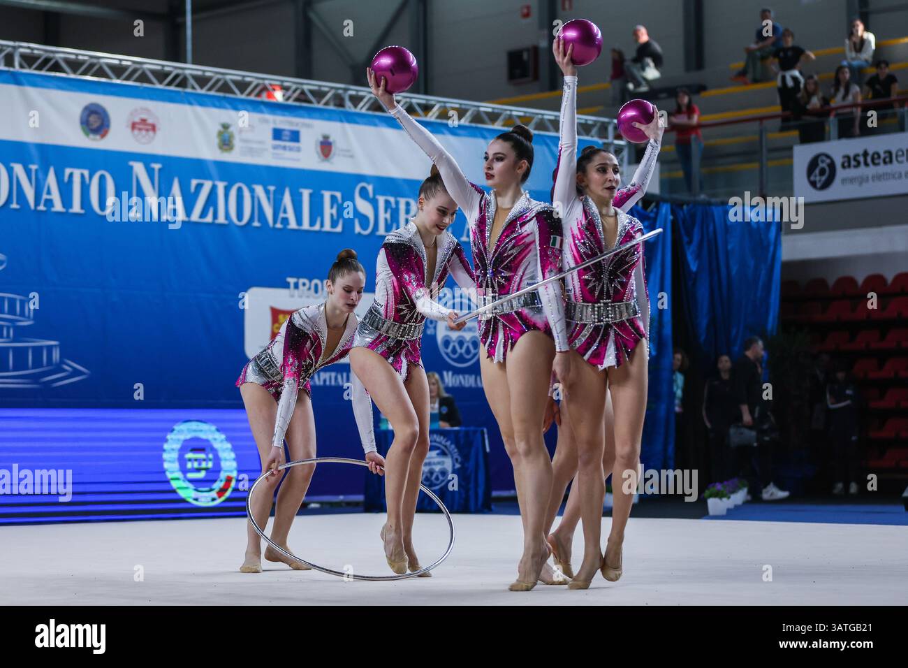 Italy group team seen during Rhythmic Gymnastics FGI Serie A 2025 at ...