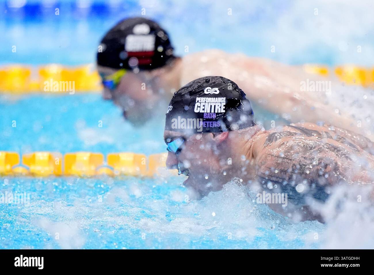 Jacob Peters during the Men's 100m Butterfly on day four of the ...
